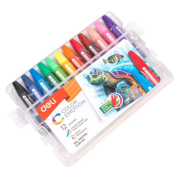 Масляная пастель Deli EC20104 Color Emotion шестигранные 12 цветов ...