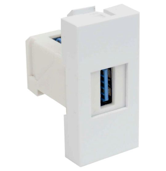 Розетка USB QUADRO QD 45x22,5 тип MOSAIC цвет белый - купить по низкой ...