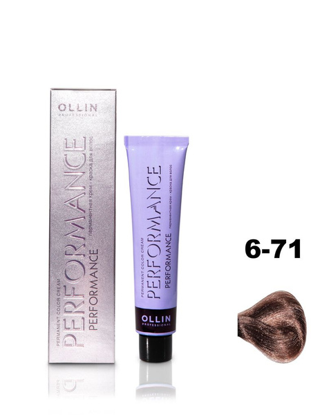 Ollin Performance крем-краска для волос 6/71 темно-русый коричнево ...