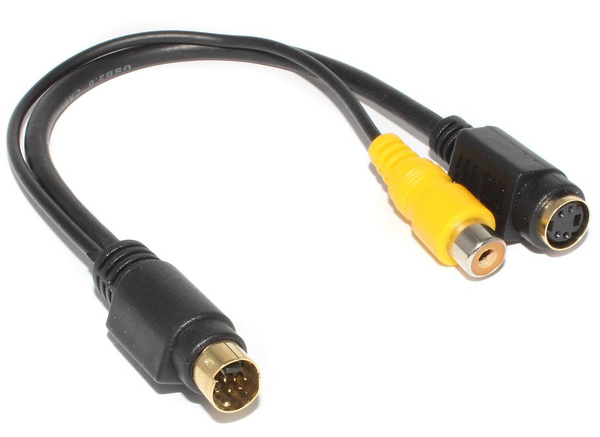 Кабель Переходник Mini-DIN 7 Pin - S-Video (Mini-DIN 4 pin) + RCA ...