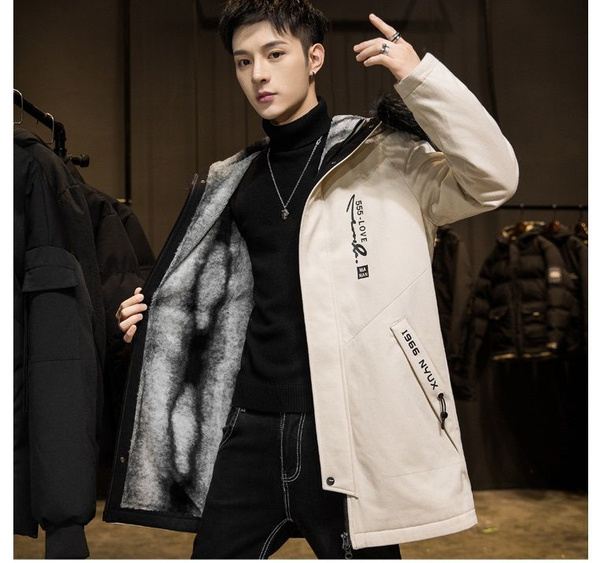 Парка Мужской ЛЕВА Капюшон, Карманы бежевый Полиэстер, размер 44 ...