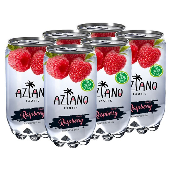 Газированный напиток Aziano со вкусом малины (Китай), 350 мл (6 шт ...