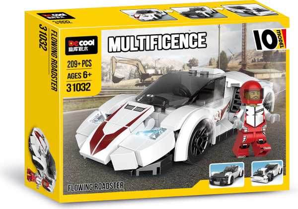 Конструктор Decool Спортивные машины, 209 детали, 10 вариантов сборки, для девочки, 168878 ...