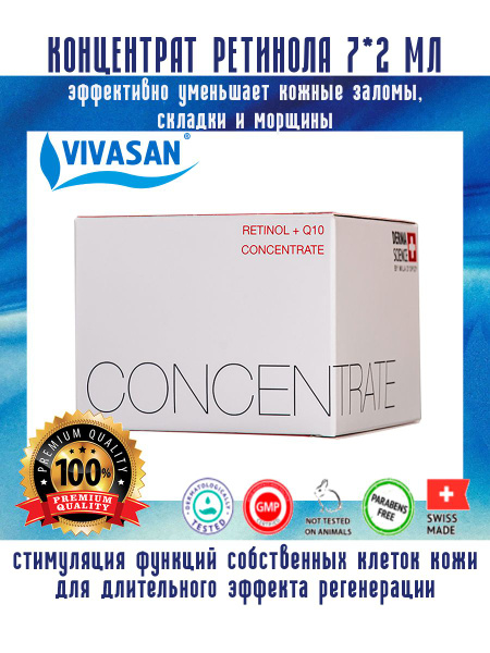 Vivasan Концентрат ретинола в ампулах Derma Science против старения кожи,7 по 2 мл купить на ...