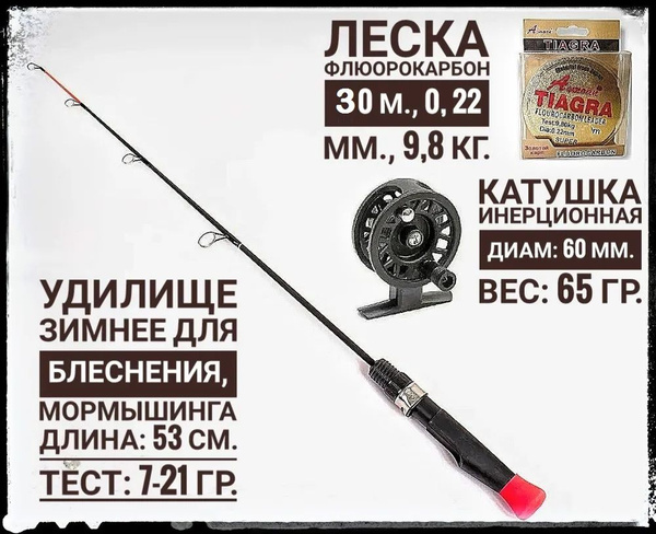 Зимняя удочка для блеснения Admiral AM-ICE20FB - 50 см./ тест М ...