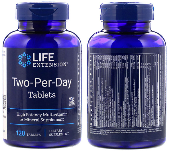 Life Extension, Two Per Day, Мультивитаминный комплекс 120 таблеток ...