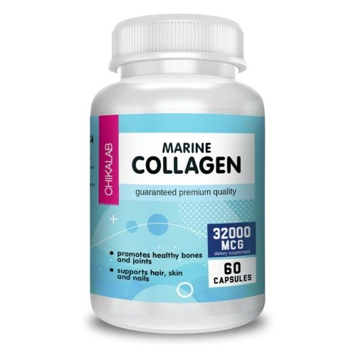Морской коллаген MARINE COLLAGEN beauty Chikalab, 60 капсул / Морской ...