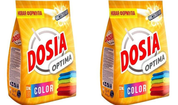Dosia Optima Color порошок для цветного белья, 1.2 кг в 1 уп., 2 уп ...