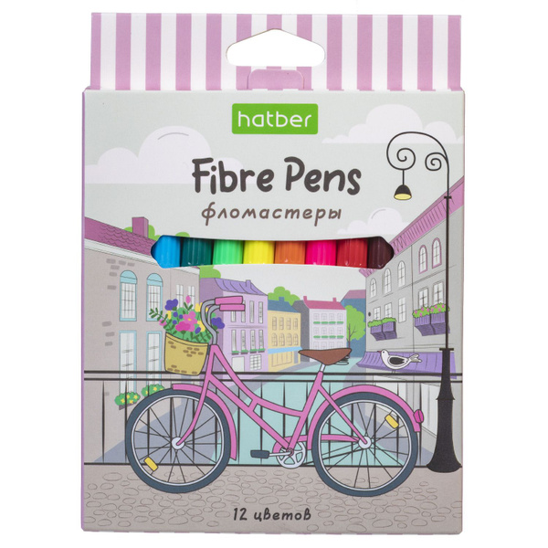 Фломастеры Hatber ECO Прогулка 12 цветов в картонной коробке с европодвесом - купить с доставкой ...