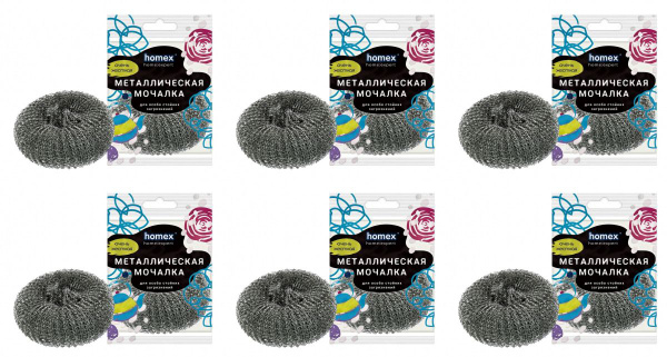 Губка homex, 6 уп, Металл по низкой цене с доставкой в интернет ...