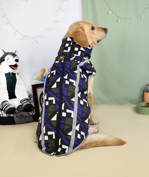 Жилетка Rexy crew "Геометрия" для собак средних и крупных пород, цвет синий, размер 2XL купить ...