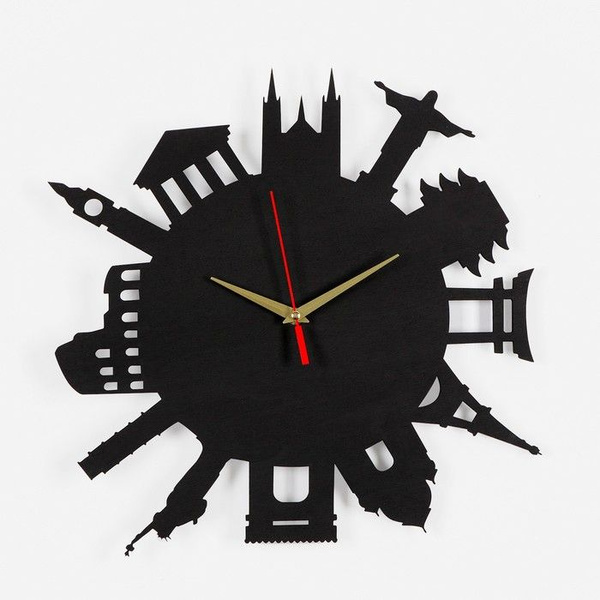 Часы настенные серия Интерьер Чудеса света плавный ход D 40 см мод 8840 купить по