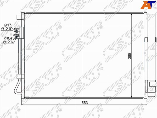 Радиатор кондиционера HYUNDAI SOLARIS/KIA RIO III 10- - SAT арт. ST ...
