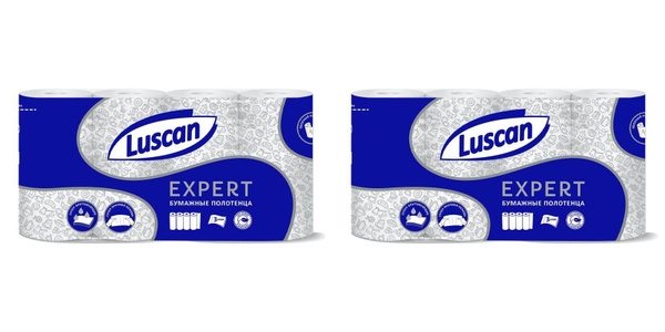 Luscan Полотенца бумажные Expert 3х-слойные 4 рулона 2 уп - купить с ...