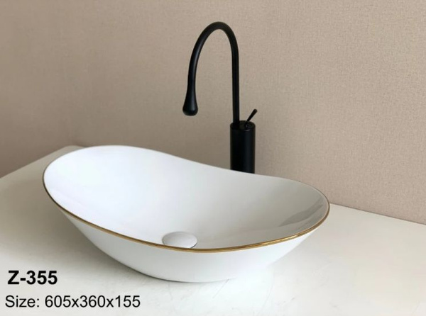 Раковина Zandini z-31-35x60.5 см, золотой, белый купить по доступной цене с доставкой в интернет ...