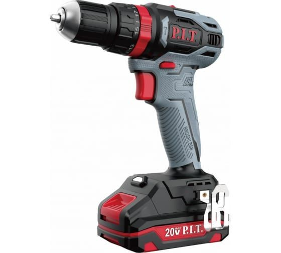 Дрель-шуруповерт ударная аккумуляторная бесщеточная P.I.T. PSB20H-10B/1 в кейсе, 20В, 38Нм, 1 ...