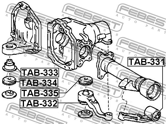 Сайлентблок подушки дифференциала Febest TAB-332 - Febest арт. TAB-332 ...