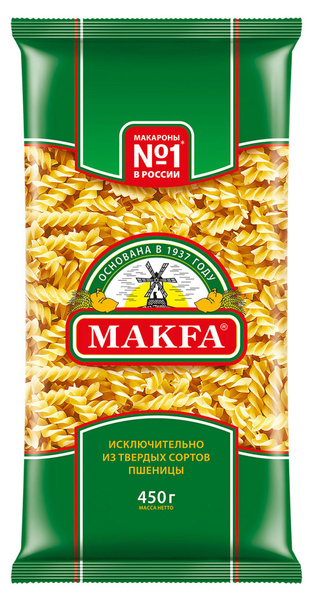 Макаронные изделия Makfa спирали, 450 г, 4 шт - купить с доставкой по выгодным ценам в интернет ...