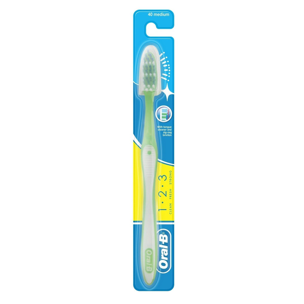 Зубная щетка Oral-B Орал-би 1-2-3 "Чистота-Свежесть-Сила", средняя ...