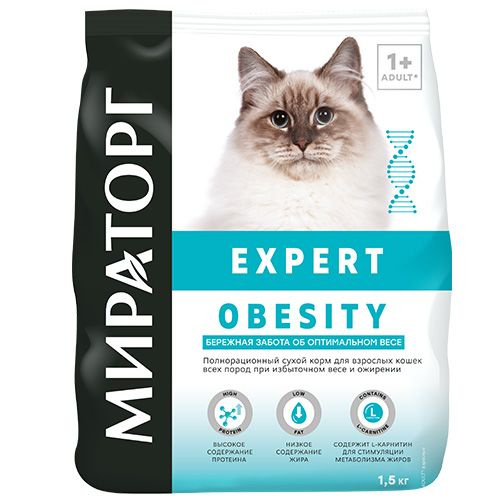 Мираторг Expert Obesity / Сухой корм для взрослых кошек всех пород при ...