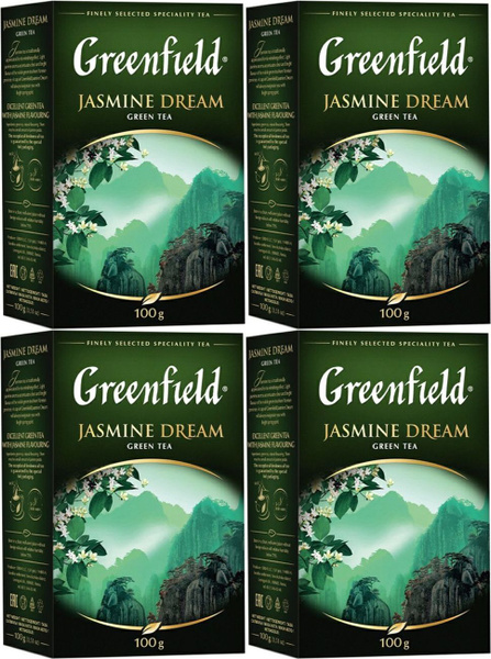 Чай зеленый Greenfield Jasmine Dream листовой, комплект: 4 упаковки по 100 г - купить с ...