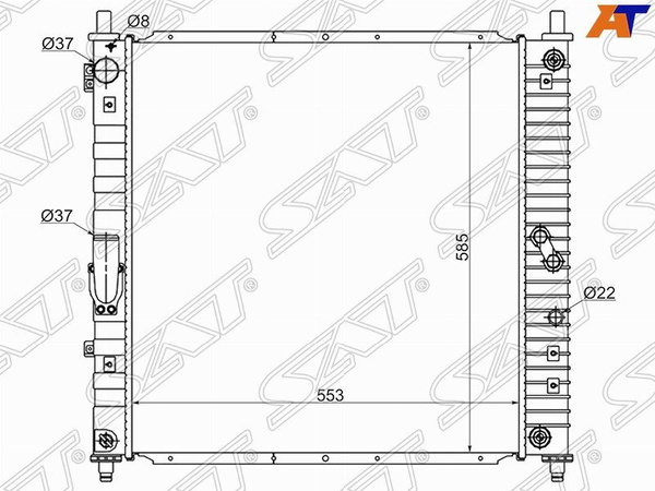 Радиатор охлаждения для Санг Енг Рекстон 2001-2007, Ssangyong Rexton ...