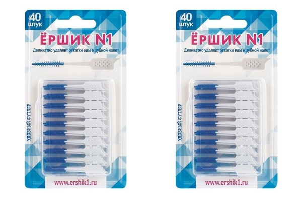Ершик № 1 Ёршики для чистки зубов, 40 штук в упаковке, 2 уп/ - купить с ...