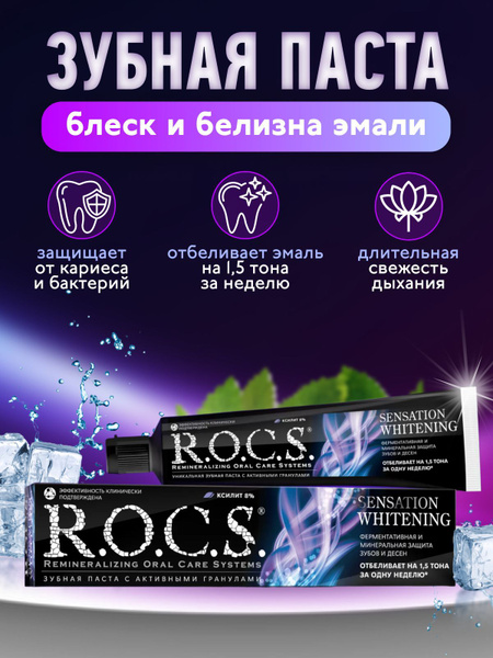 R.O.C.S. Зубная паста Сенсационное отбеливание, 74 гр купить на OZON по ...