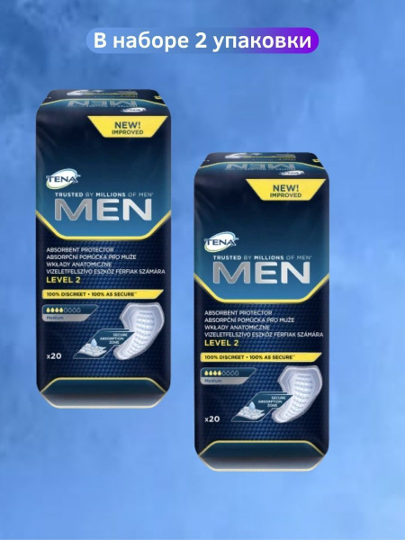 Набор урологических прокладок для мужчин Tena Men Level 2 Medium, 4 ...