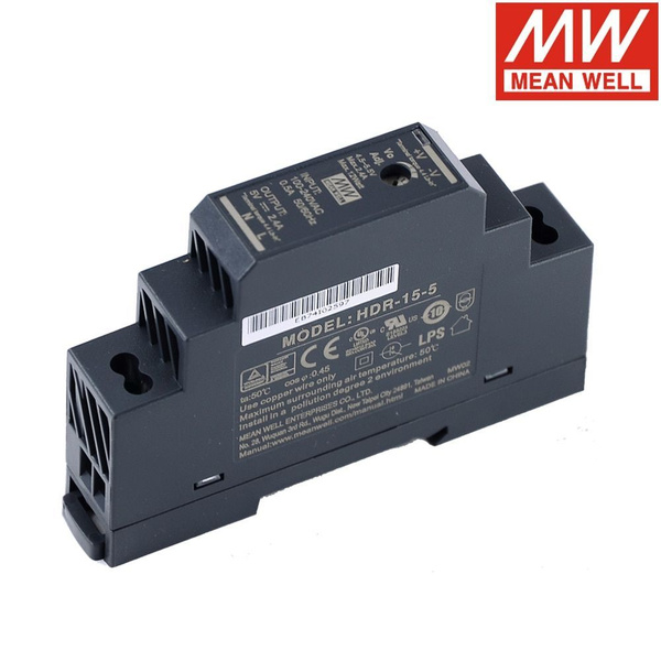 Блок питания модульный на DIN рейку 5в, 2.4а, 17.5*90*54.5мм, Mean Well ...