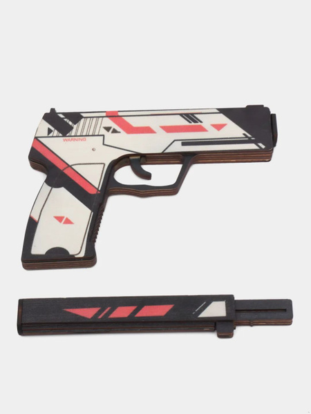 Деревянный пистолет с глушителем USP-S Азимов КС ГО / ЮСП (резинкострел ...