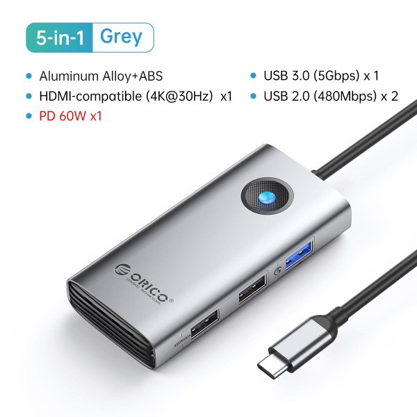 Док станция Orico типа C Hub до 4k60 Гц Hdmi совместимый адаптер Usb 3