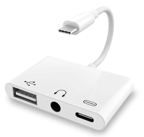 3 в 1 адаптер для наушников Usb C на 3 5 разъемов с зарядным