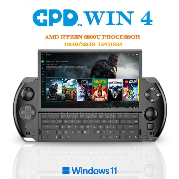 GPD WIN 4 Игровая консоль, ноутбук AMD 6800U,портативный 6-дюймовый портативный ПК,mini ...
