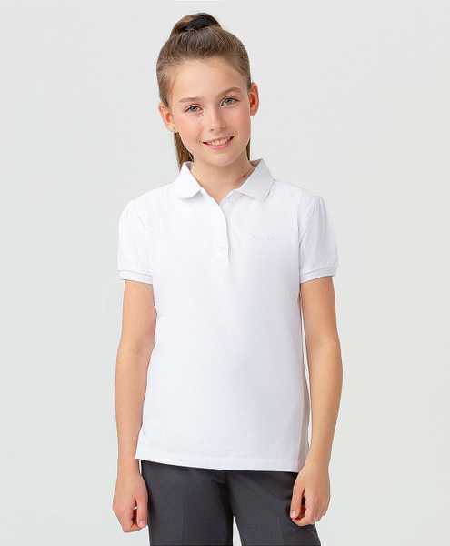 Поло Button Blue, размер 152, цвет белый, 100% хлопок - купить по выгодной цене в интернет ...