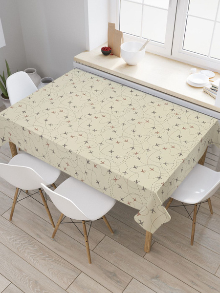 Прямоугольная тканевая скатерть на стол JoyArty с рисунком "План полета" 120 на 145 см купить на ...