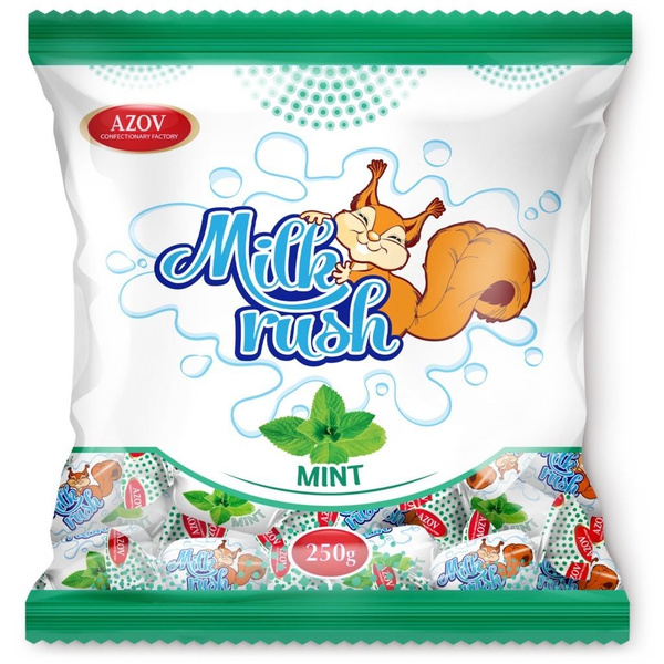 Ирис с мятной начинкой "Milk rush MINT" 250 г / 4 шт купить на OZON по низкой цене (1074355522)