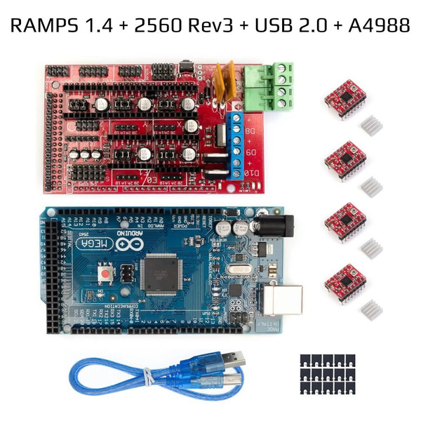 Комплект для 3D-принтера Reprap Ramps 1.4 + Arduino Mega 2560 + USB 2.0 ...
