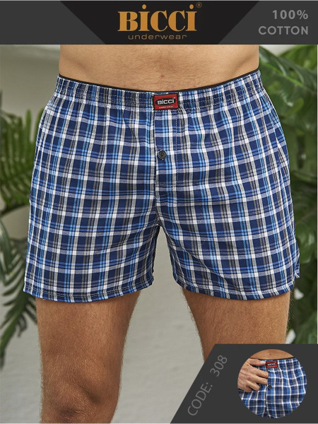 Трусы Мужской Dagi Хлопок синий, серый, размер 56, 58 Турция Клетка купить c доставкой на OZON ...