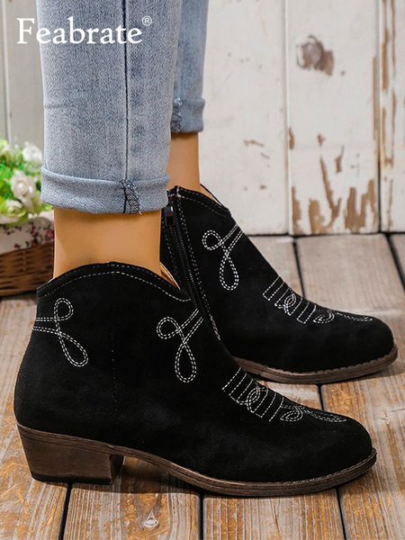 Казаки Женский Feabrate, размер 39 черный Демисезон Толстый каблук Молния купить c доставкой на ...