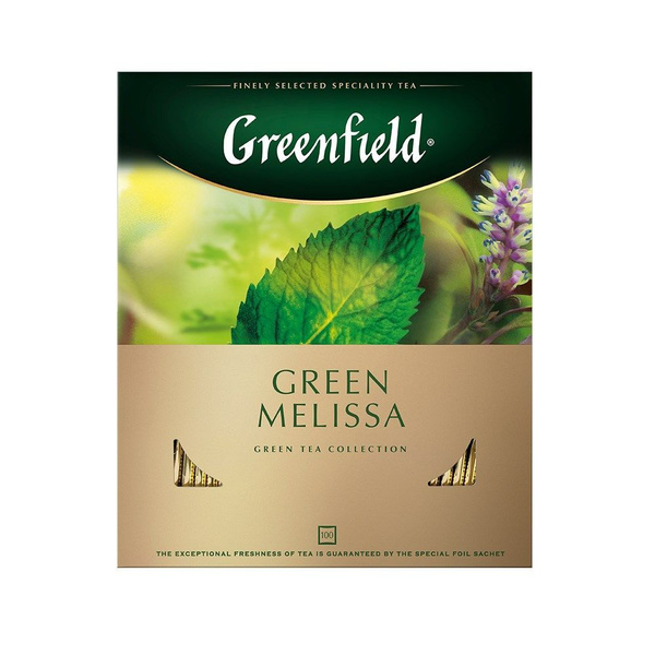 Чай Greenfield Green Melissa зеленый (1.5г х 100шт), 150г (1 шт ...