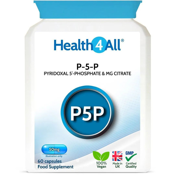Метильный витамин B6 форма P5P Health4all Pyridoxal 5-Phosphate & MG Citrate 50 мг. 60 капсул ...