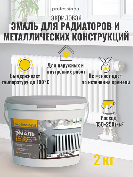 Эмаль PROFESSIONAL для радиаторов отопления и металлоконструкций ...