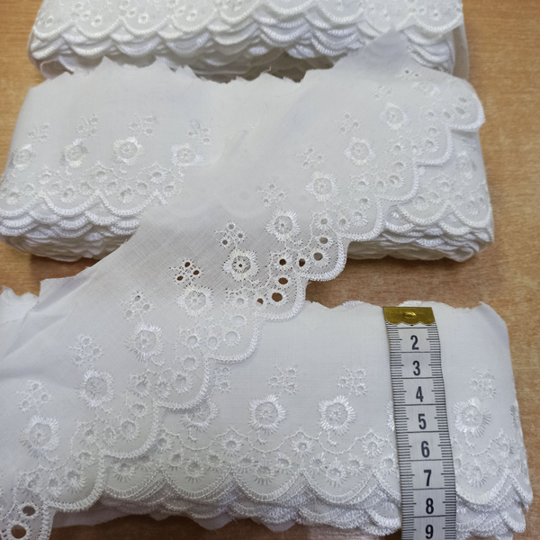 Шитье ширина 8 см белое, хлопок, цена за 5 метров. Кружево хлопок ...