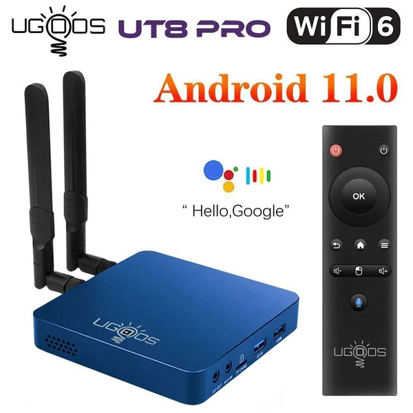 Медиаплеер Ugoos ТВ-бокс UT8 F, USB, HDMI, светло-синий, Android купить по низкой цене с ...