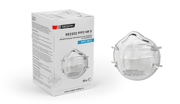 Респиратор RESPIK RS2202 FFP2 NR D ( аналогичен 3M 8102 ) без клапана ...