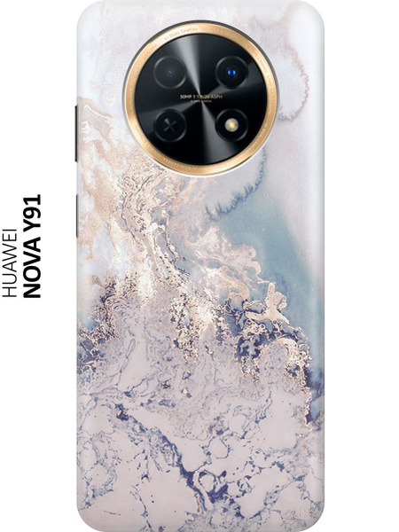 Силиконовый чехол Мраморная волна на Huawei nova Y91 / Хуавей нова У91 ...