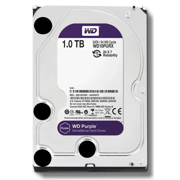1 ТБ Внутренний жесткий диск Western Digital WD Purple (WD10PURX ...