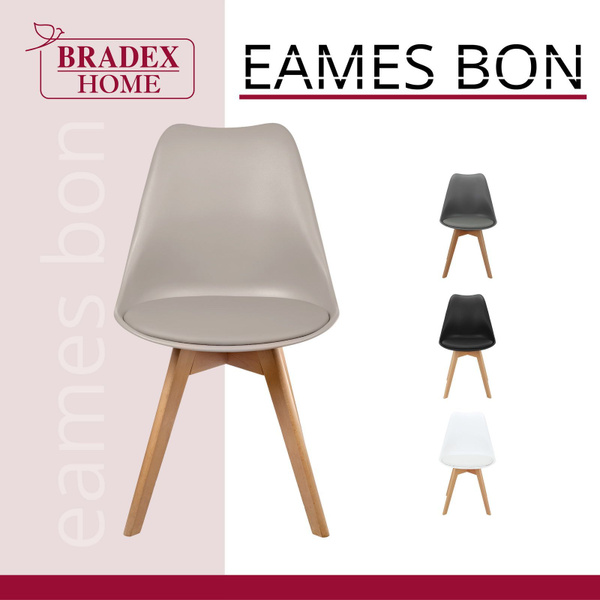 Стул кухонный со спинкой Eames Bon обеденный пластиковый с мягким ...