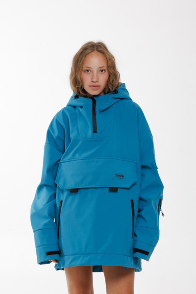 Анорак Мужской, Женский CHUKCHA Воротник, Вырез для пальца голубой Softshell, размер 44, 46 На ...